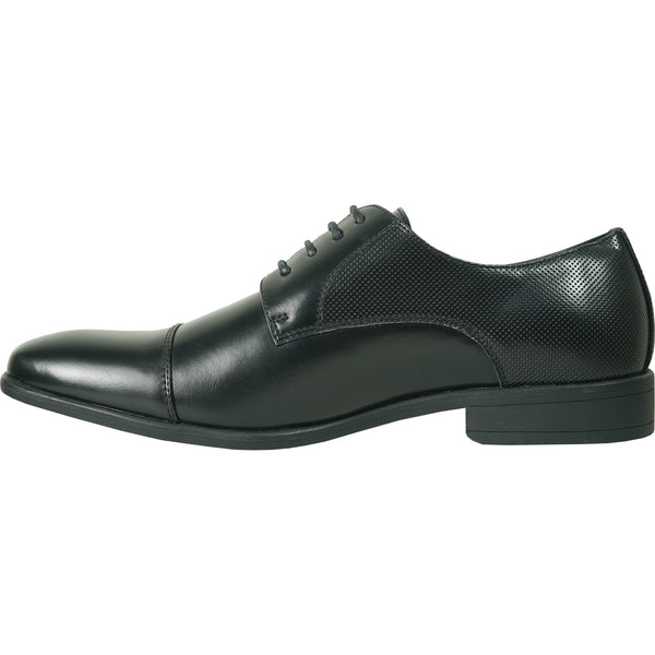 BRAVO Men Dress Shoe KING-6 Oxford Shoe Black - Medium and Wide Width ...