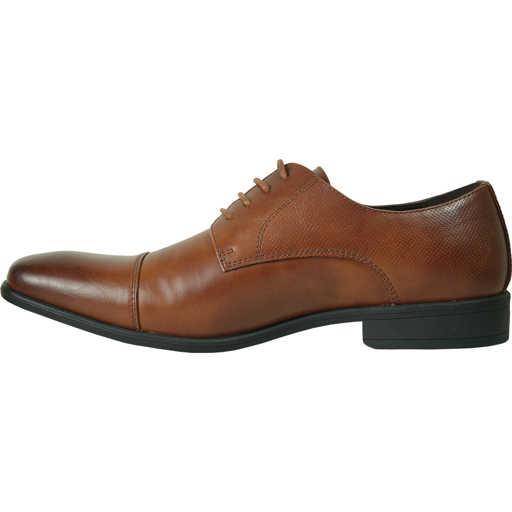 BRAVO Men Dress Shoe KING-6 Oxford Shoe Cognac - Medium and Wide Width ...