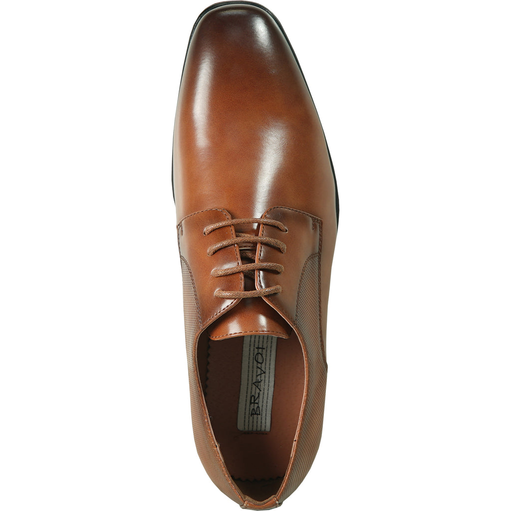 BRAVO Men Dress Shoe KING-7 Oxford Shoe Cognac - Medium and Wide Width ...